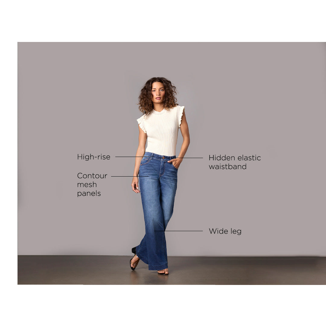 Sam High Rise Wide Leg Jeans in Blue – Wit & Wisdom