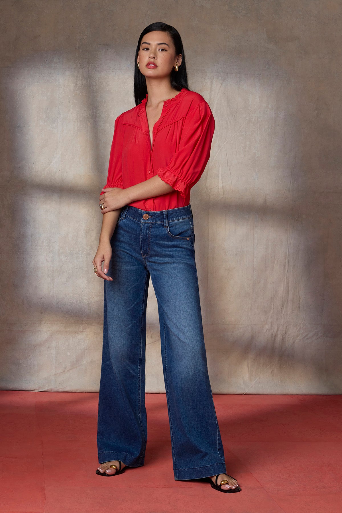 Sam High Rise Wide Leg Jeans in Blue – Wit & Wisdom