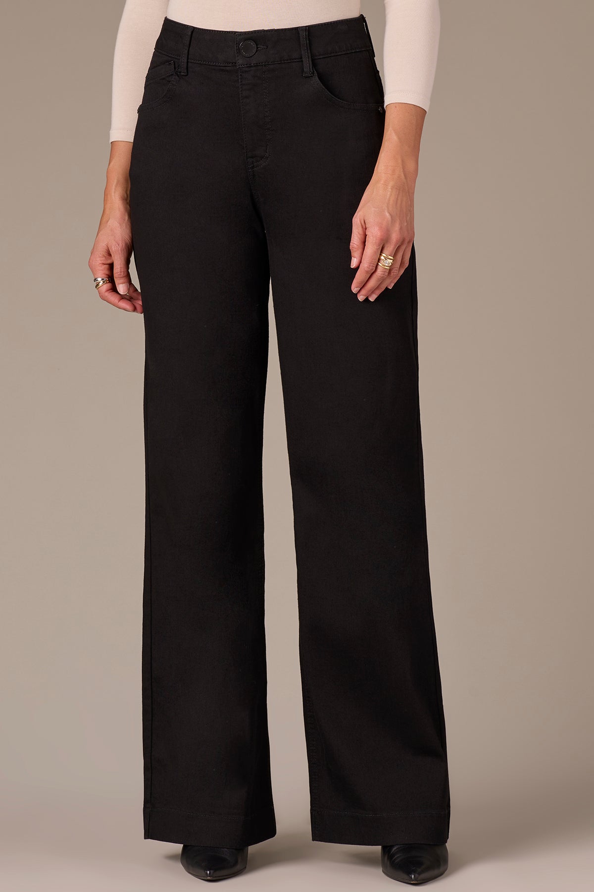 Sam High Rise Wide Leg Petite Jeans in Black – Wit & Wisdom